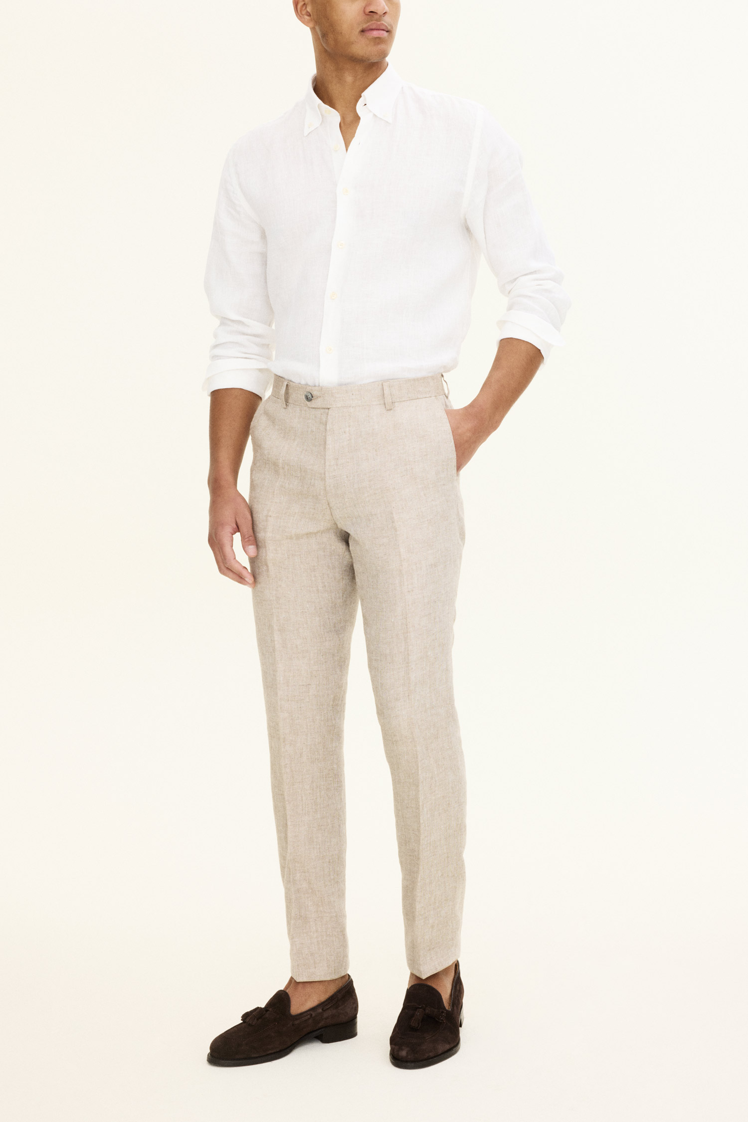 Thin linen trousers store