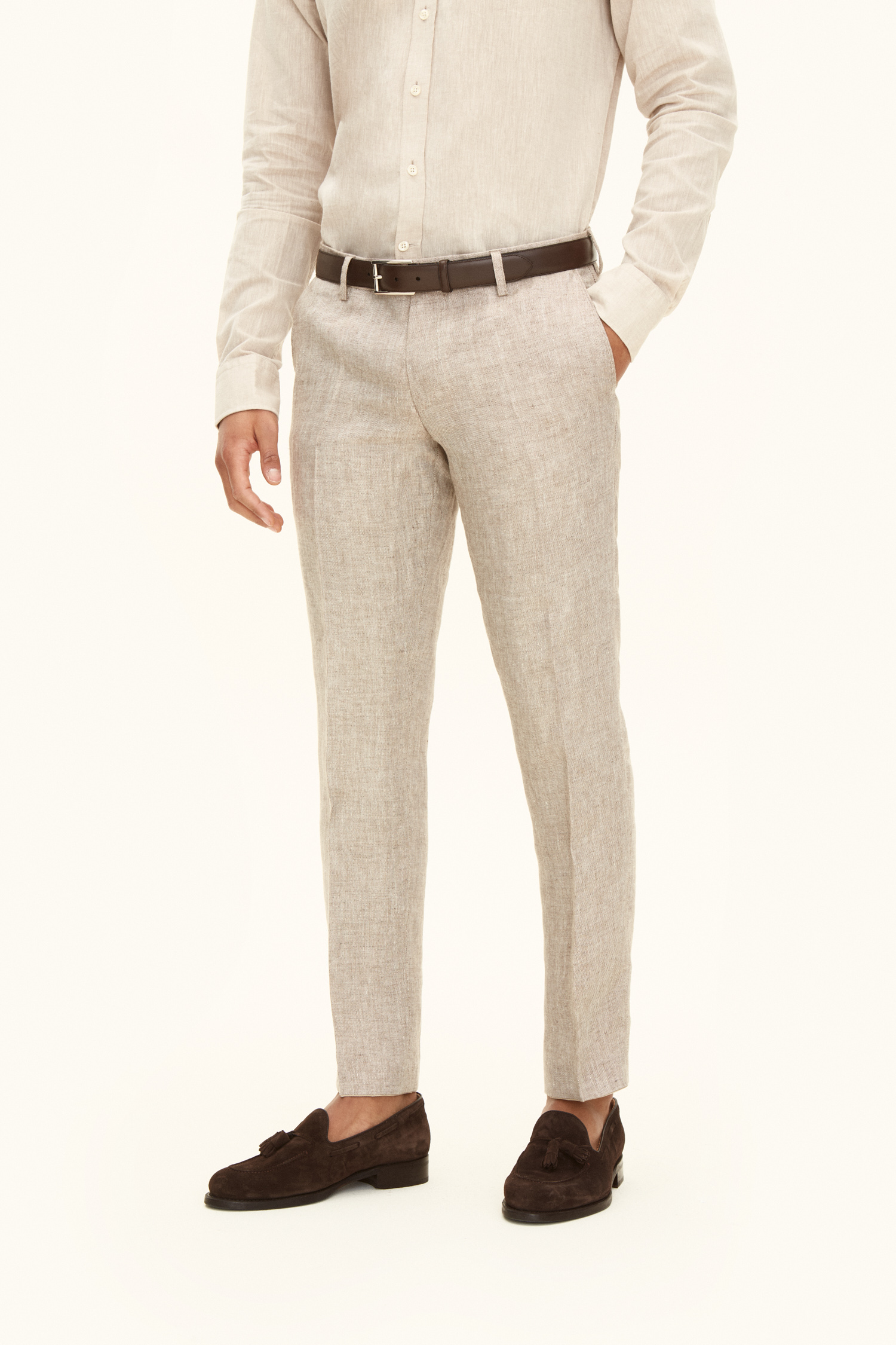 Skinny linen trousers store
