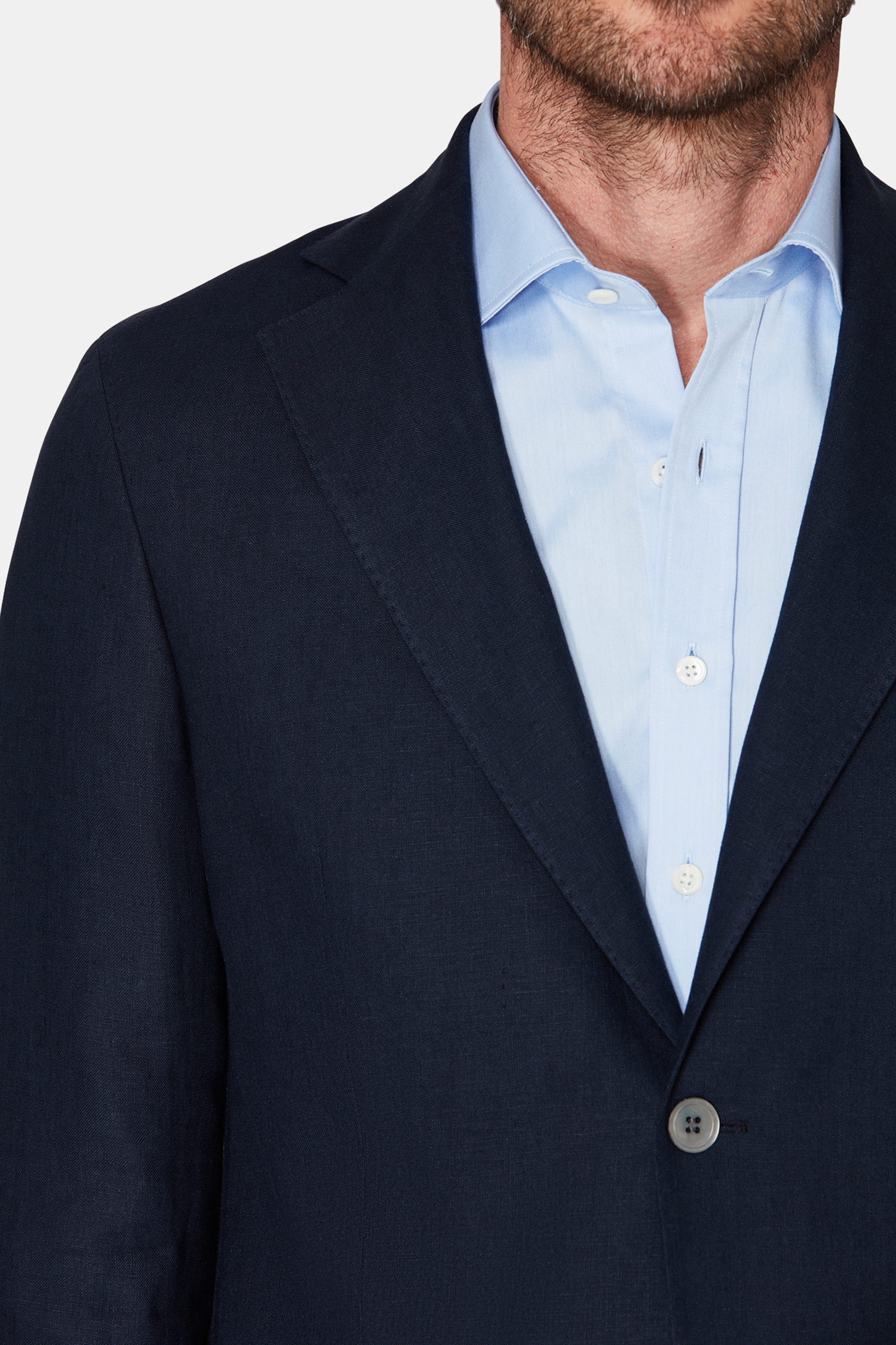 Regular Fit Linnekostym - Mörkblå | Oscar Jacobson